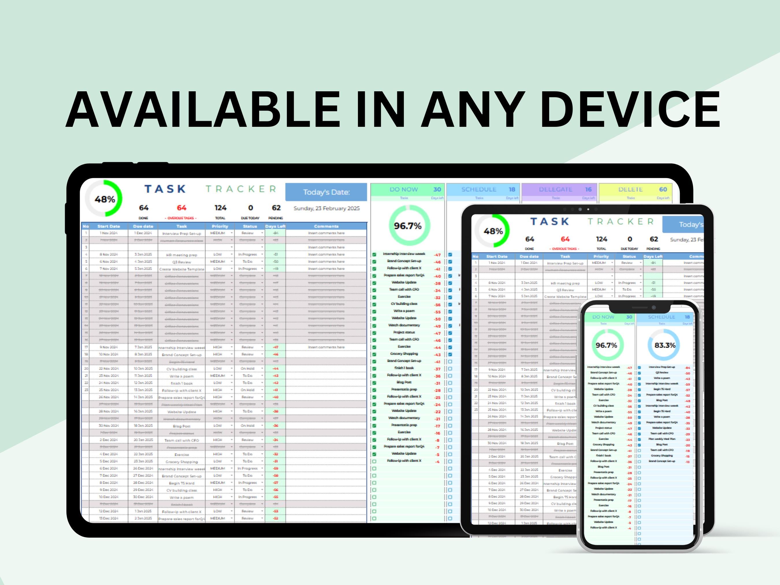 Excel Task Priority Tracker, to Do List Template, Task Tracker Excel ...