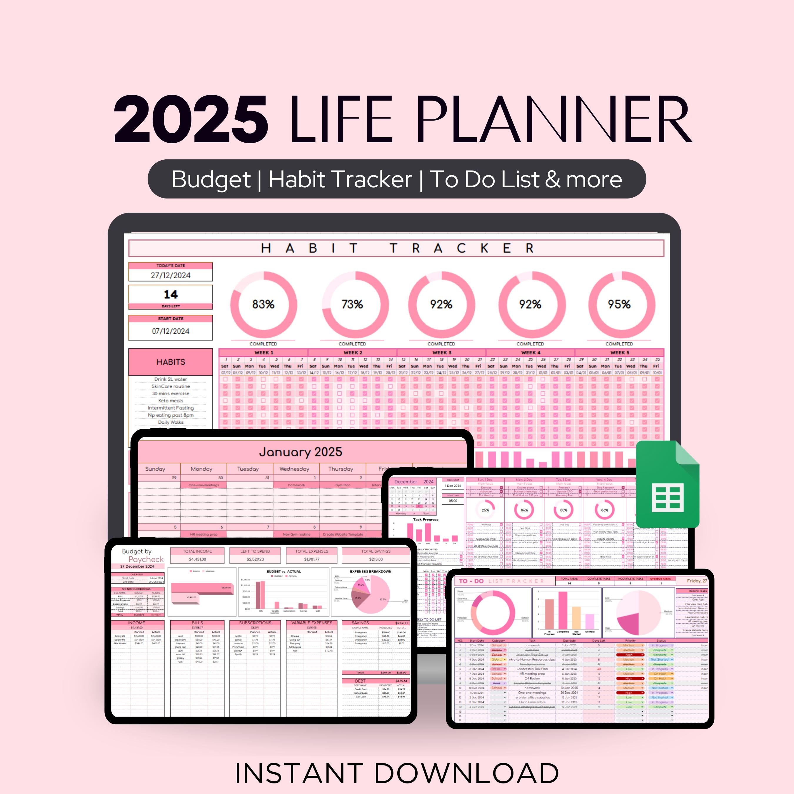 2026 Bundle Life Planner Productivity Planner Spreadsheet ADHD Digital ...