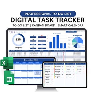 Professional Kanban Boardtask Tracker Google Sheets to Do List Template Project Management Tool ...
