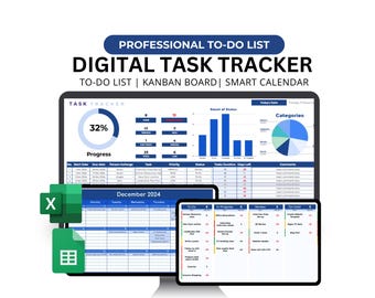 Kanban Board Google Sheets to Do List Template Task Tracker Project Management Tool Calendar ...