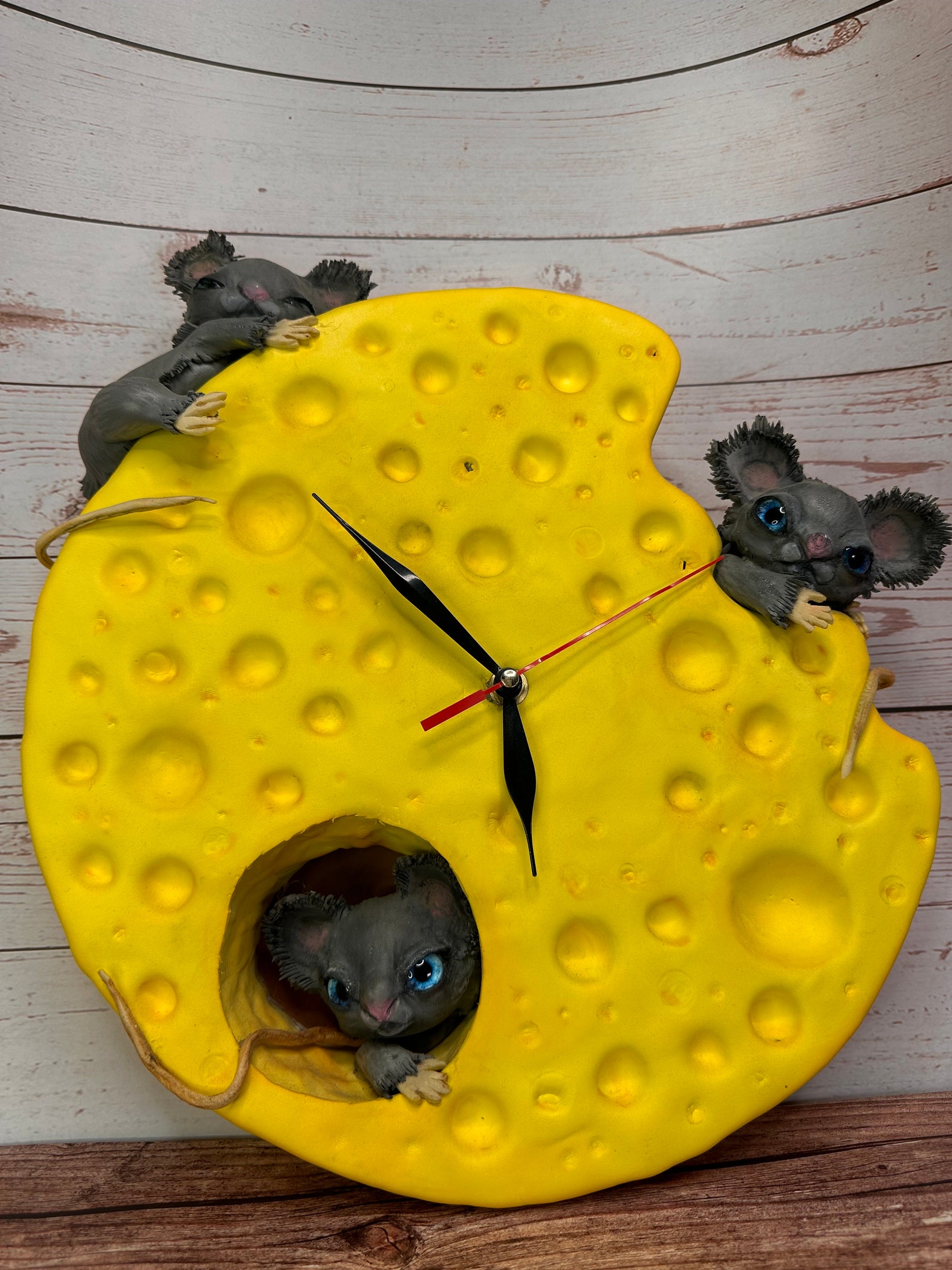 Handmade Mice in Cheese Wall Clock: Unique Colorful Decor - Etsy