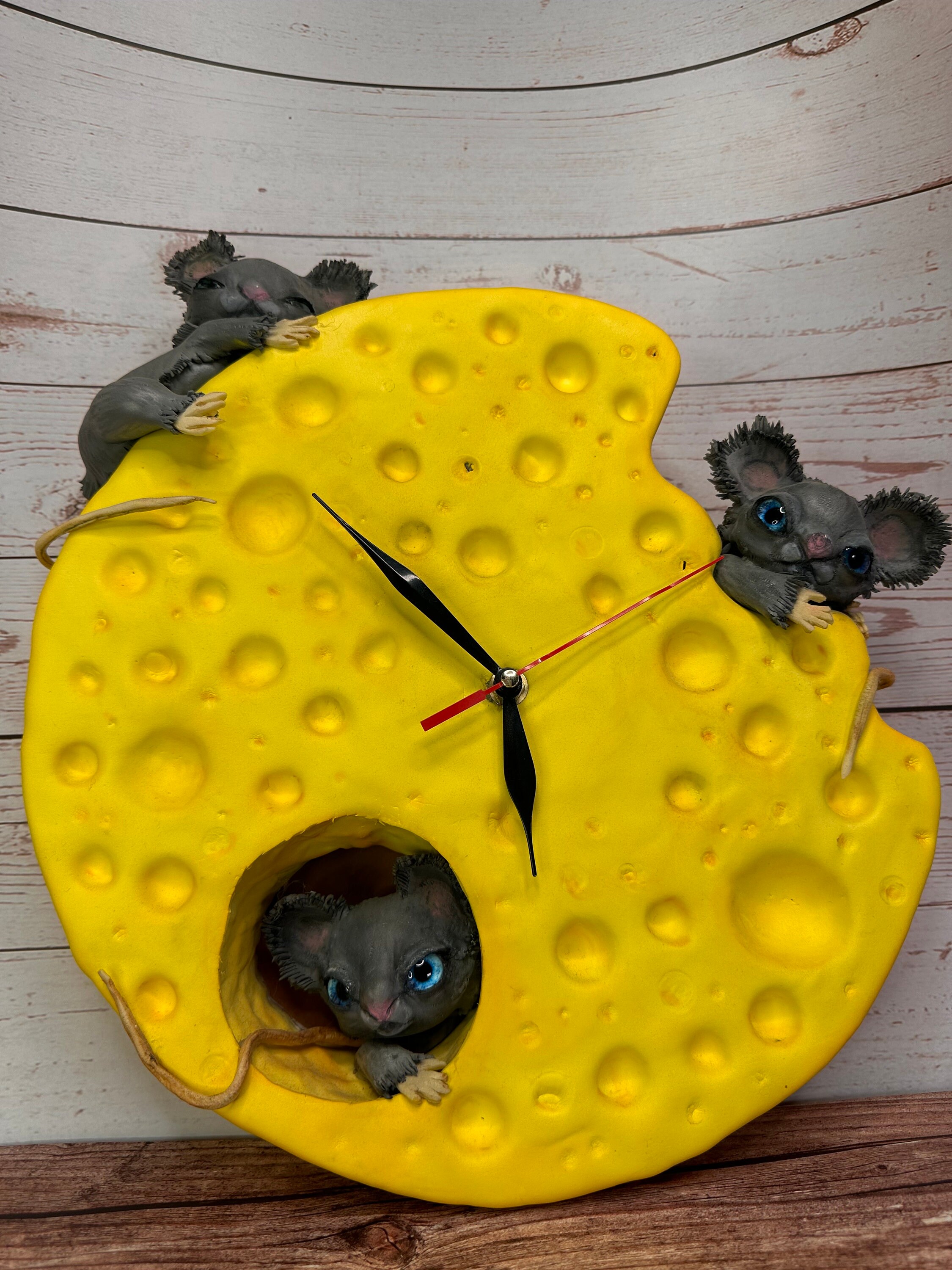 Handmade Mice in Cheese Wall Clock: Unique Colorful Decor - Etsy