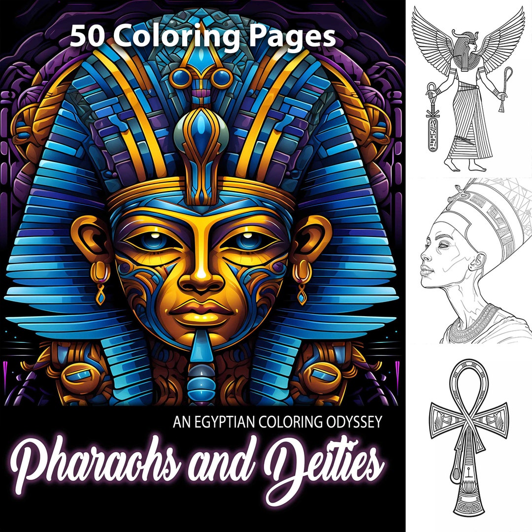 Pharaohs and Deities: an Egyptian Coloring Odyssey, Adult Coloring Book ...