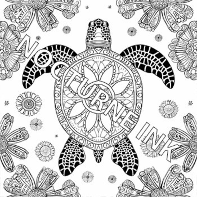 Turtle Odyssey: an Adult Coloring Adventure, Coloring Book, Adult ...