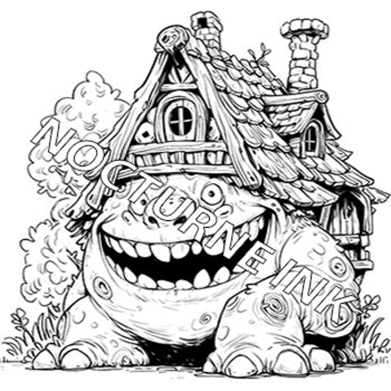 Troll House Cottages: Childrens Coloring Book, Trolls, Houses, Cottages ...