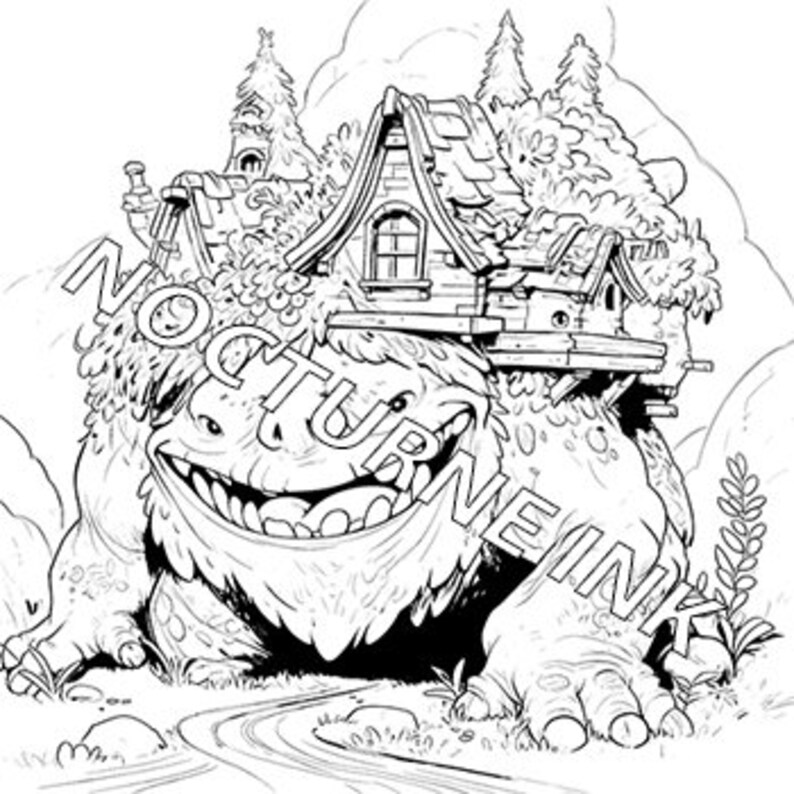 Troll House Cottages: Childrens Coloring Book, Trolls, Houses, Cottages ...
