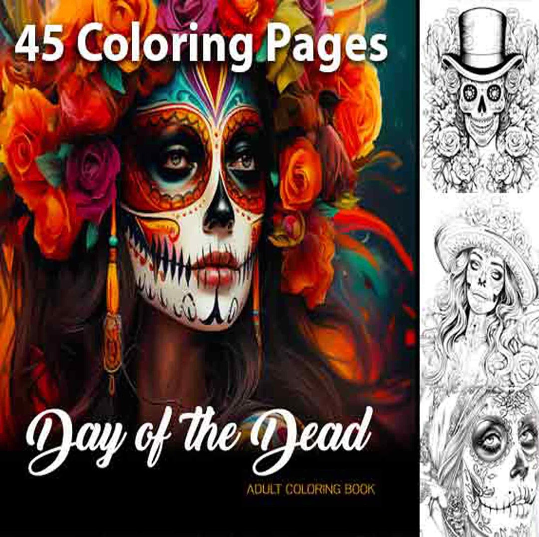 Day of the Dead : Adult Coloring Book, Día De Los Muertos, Sugar Skulls ...