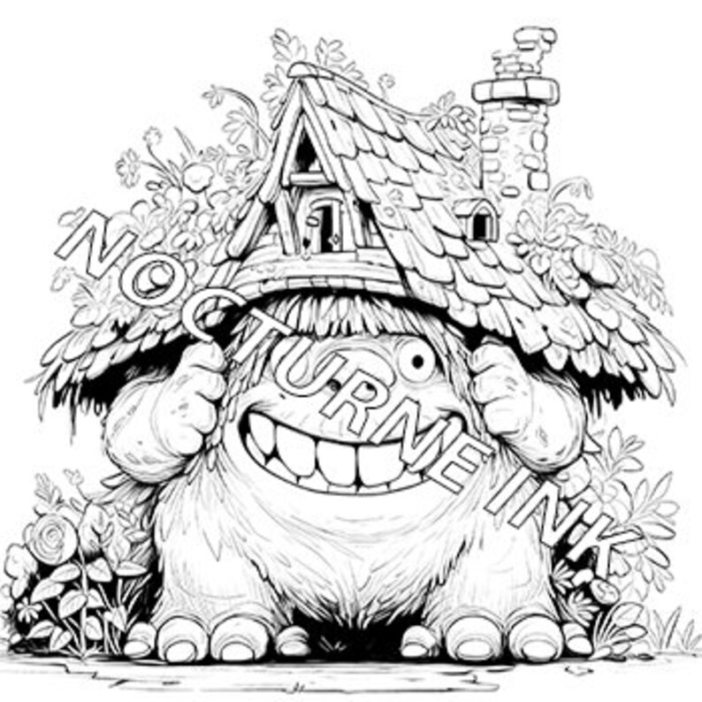 Troll House Cottages: Childrens Coloring Book, Trolls, Houses, Cottages ...