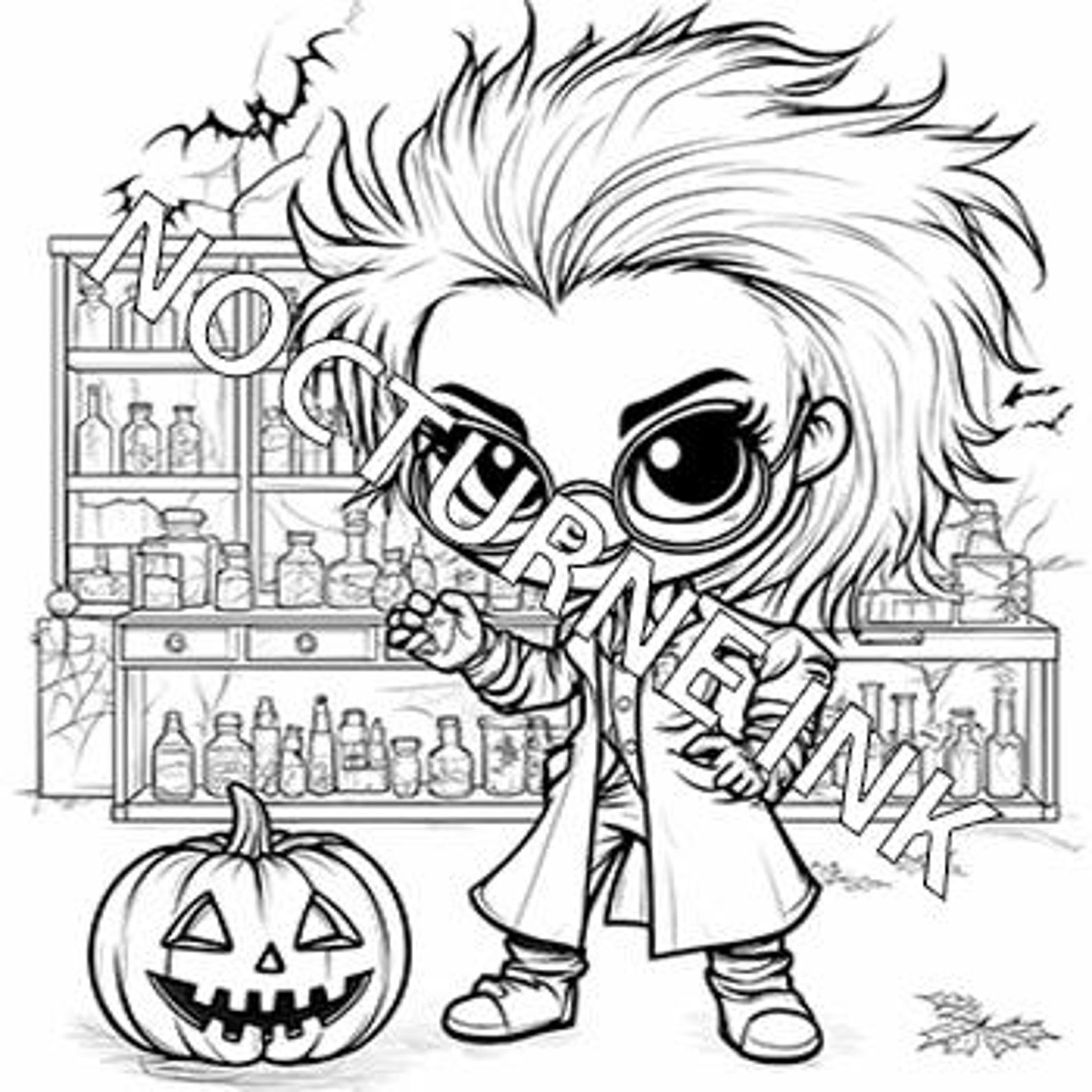 Fright Fest: A Chibi Halloween Coloring Adventure, Coloring Pages ...