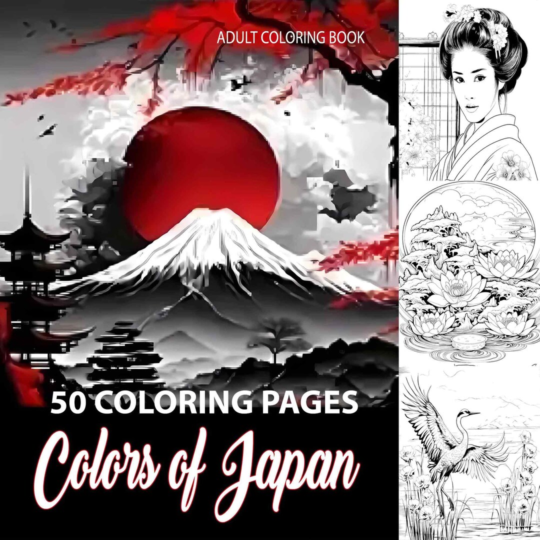 Colors of Japan Coloring Book: Japanese Art & Culture - Etsy