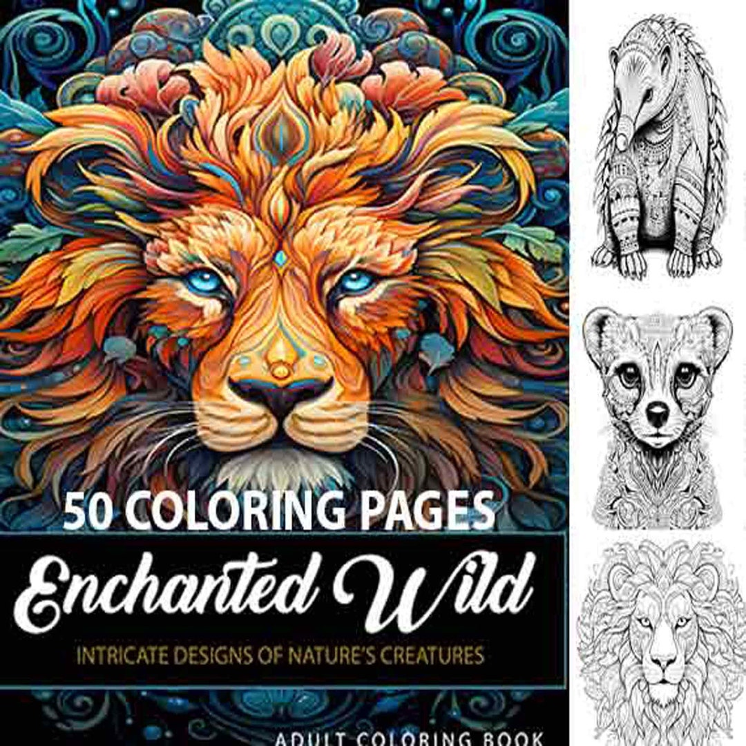 Enchanted Wild: Adult Coloring Book, Wild Animals, Mandala and More ...