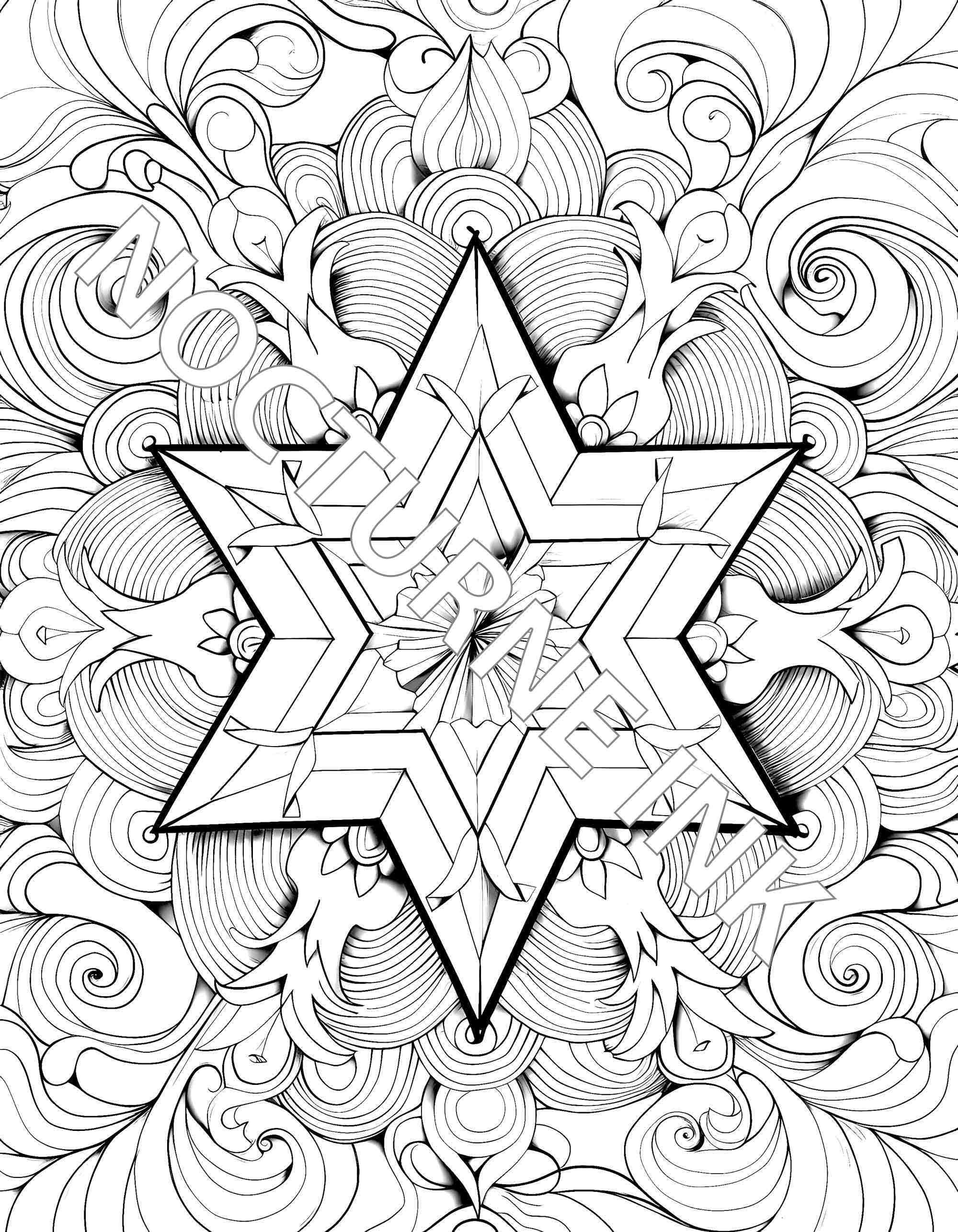 Am Yisroel Chai: Adult Coloring Book *digital Download * Judaism, Star ...