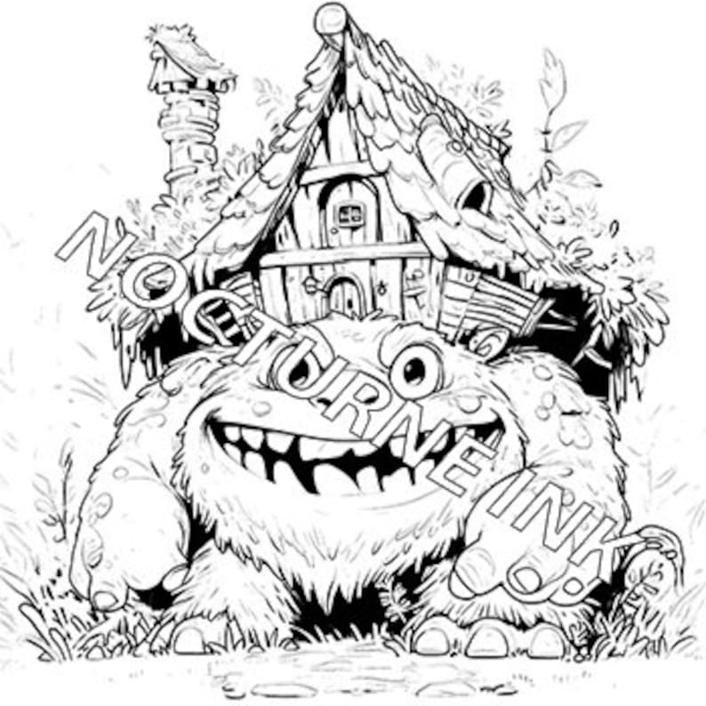 Troll House Cottages: Childrens Coloring Book, Trolls, Houses, Cottages ...