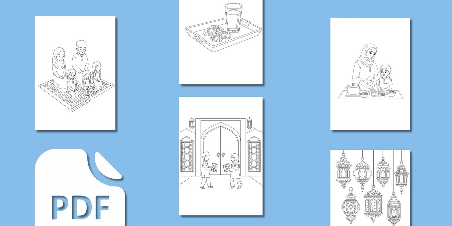 Ramadan Coloring Book: 52 Printable Pages for Adults & Teens (PDF ...