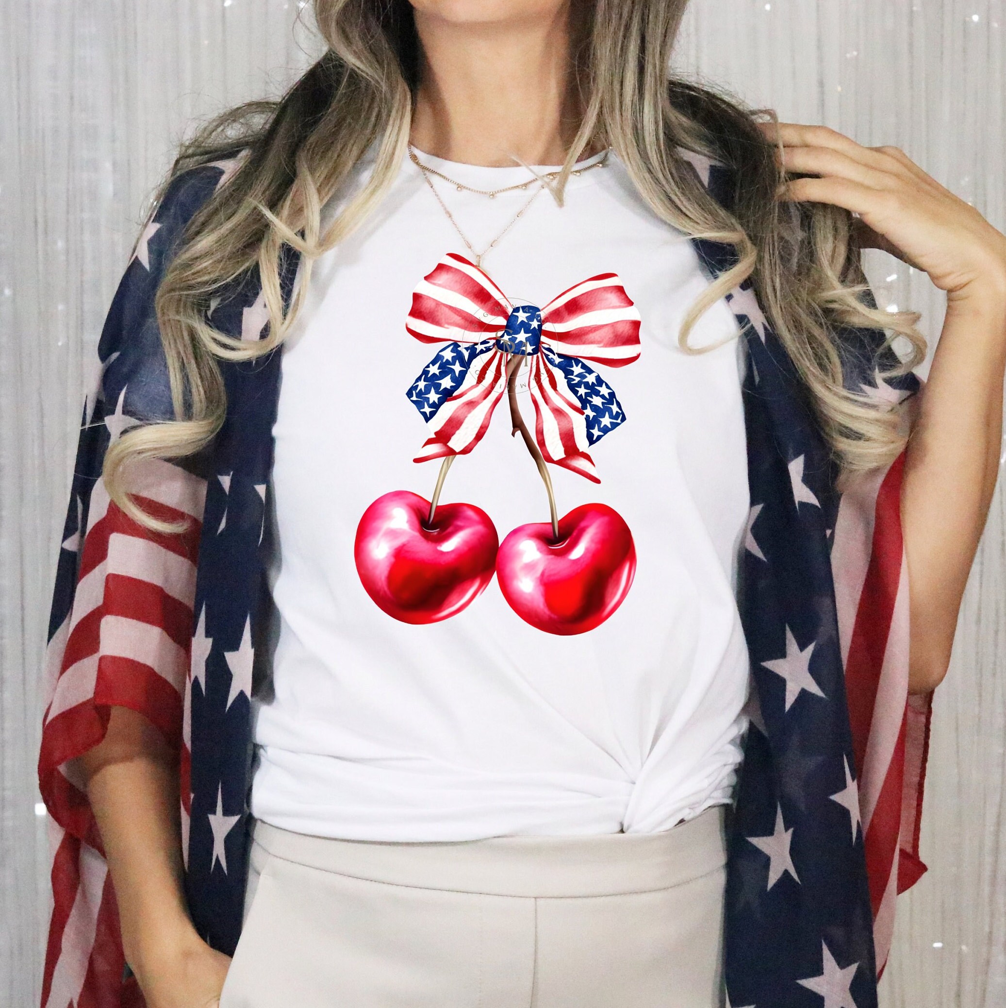 Cherry Coquette America Png, Coquette Bow Png, 4th of July Png, America ...