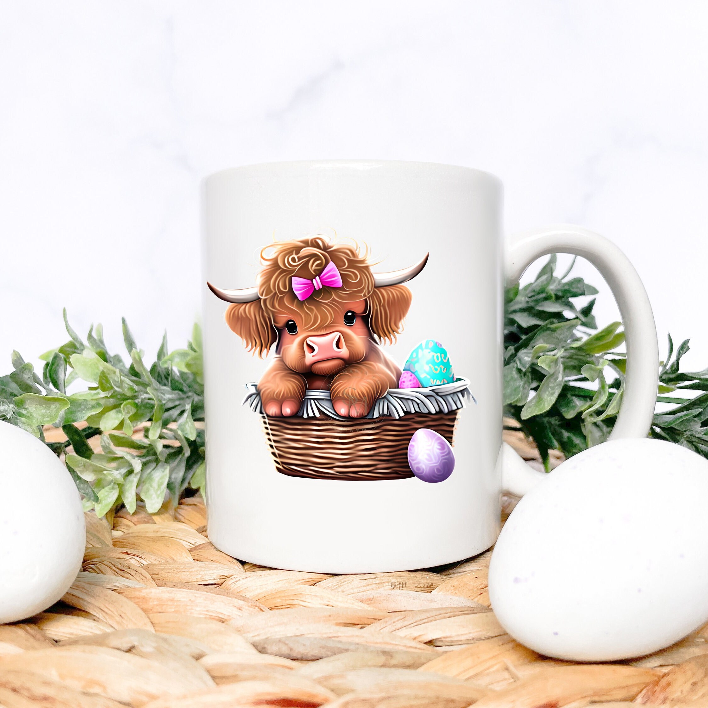 Highland Cow Png Sublimation Design Easter Cow Shirt Design Cute Cow ...