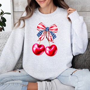Cherry Coquette America PNG, 4th of July Bow Design, USA Flag With ...