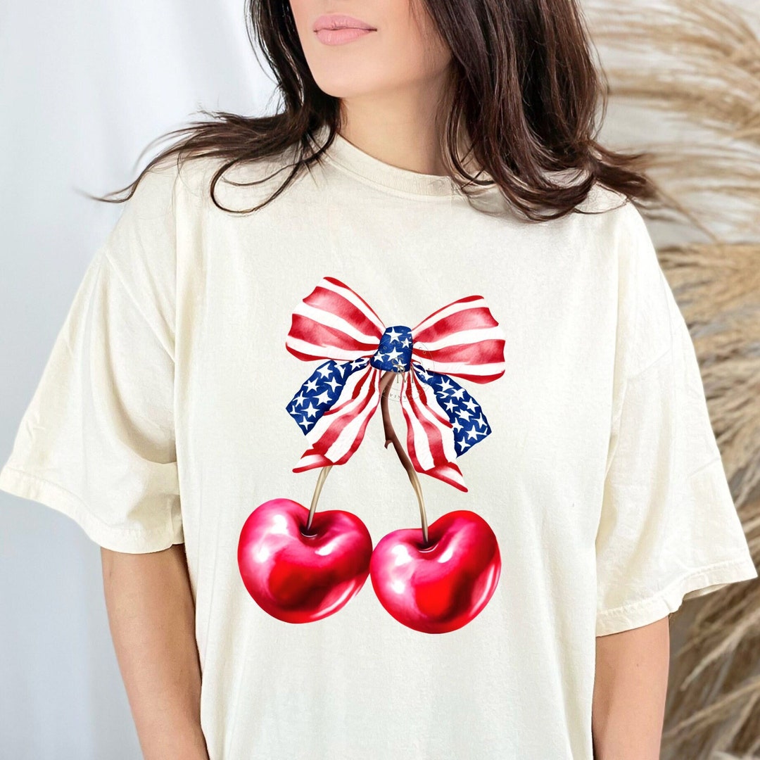 Cherry Coquette America Png, Coquette Bow Png, 4th of July Png, America ...