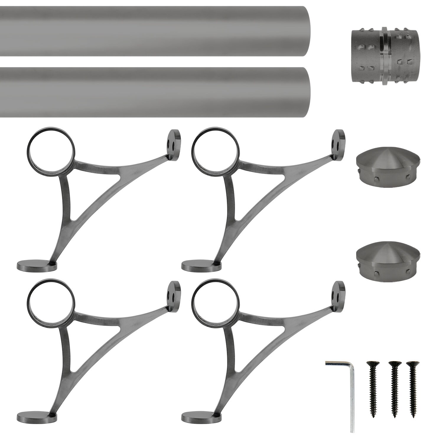 Custom Combination Mount Foot Rail Kit, Dark Gray Stainless Steel ...