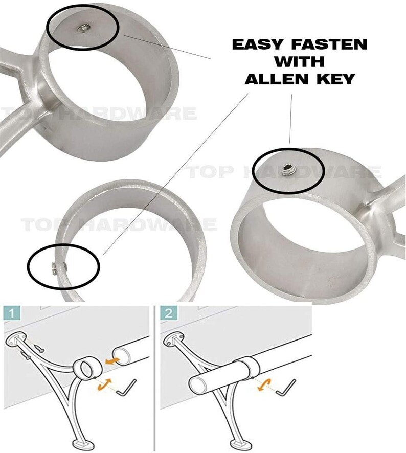 Custom Combination Mount Foot Rail Kit, Dark Gray Stainless Steel ...