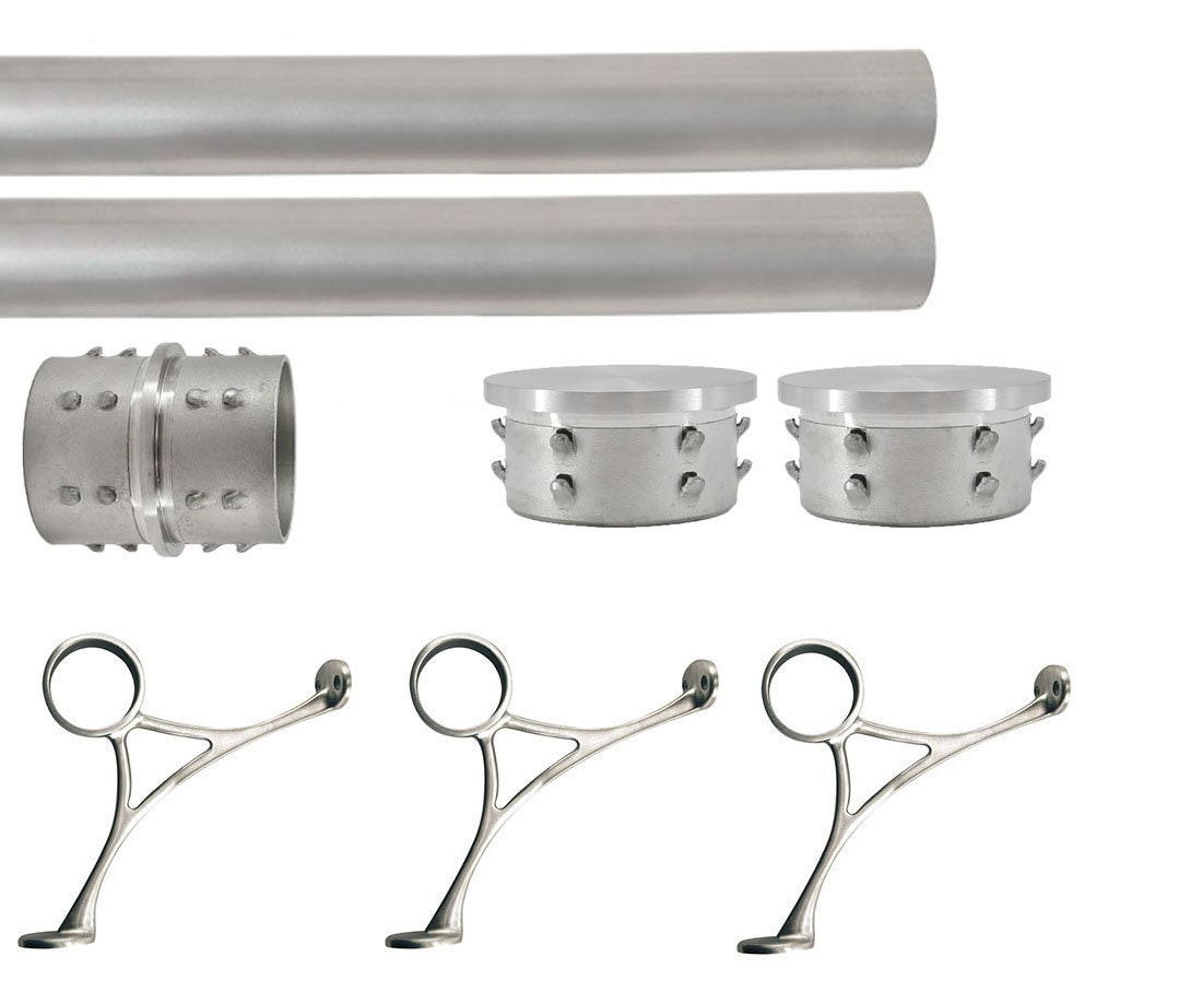 Custom Combination Mount Foot Rail Kit, Brush Finish Stainless Steel ...
