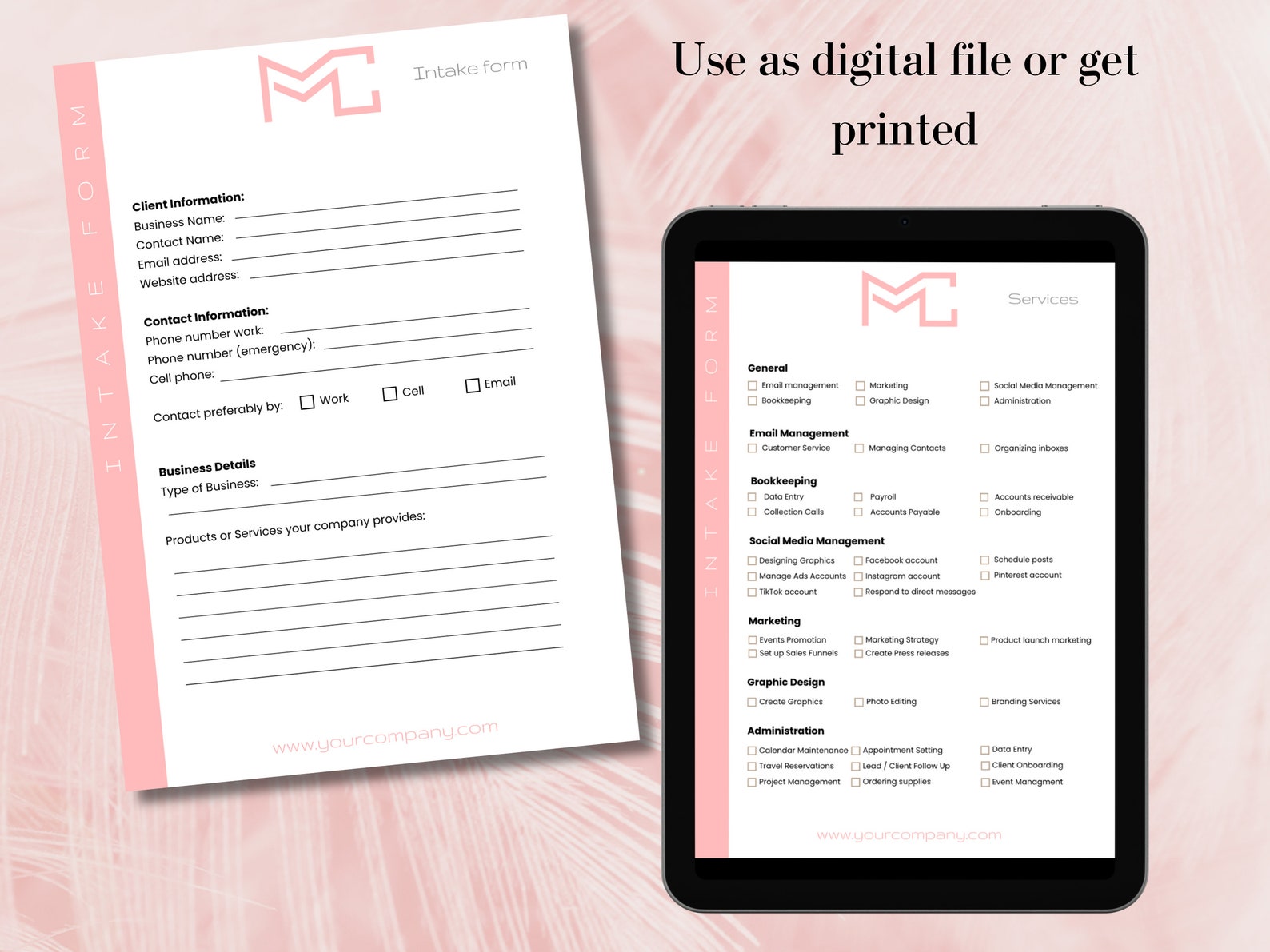 Virtual Assistant Canva Template, Intake Form, Client Onboarding, Small ...