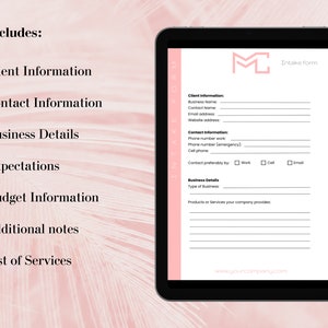 Virtual Assistant Canva Template, Intake Form, Client Onboarding, Small ...