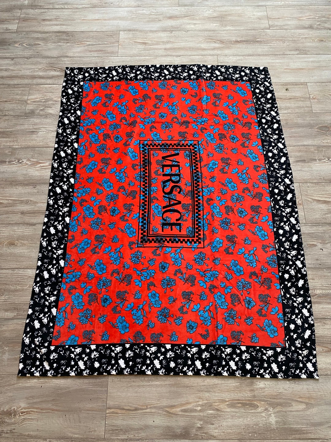 Vintage Versace Beach Towel Authentic Versace Beach Towel Logo Beach ...