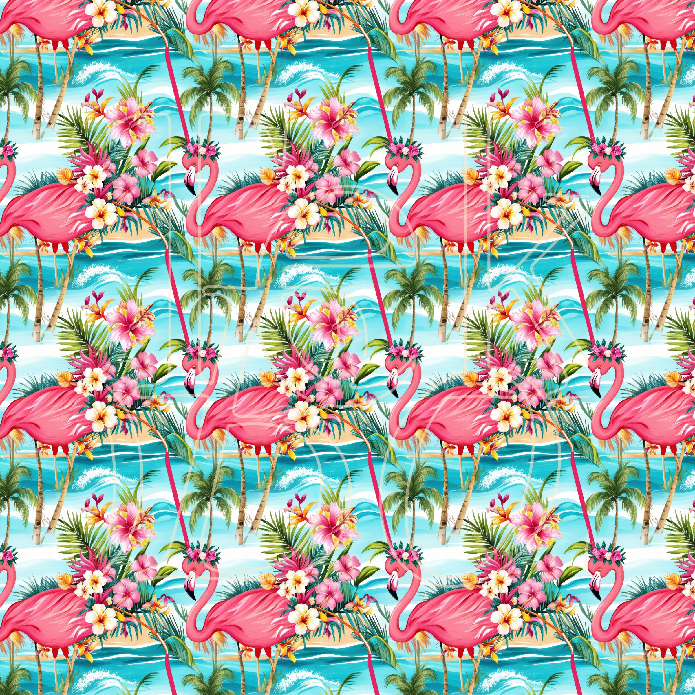 Pink Flamingo Digital Paper Preppy Tropical Flamingo Baby Shower ...