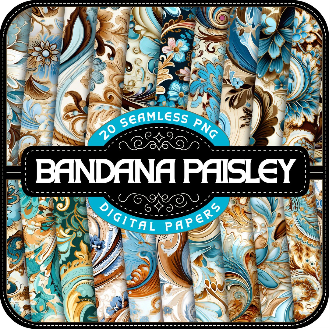 Bandana Seamless Pattern, Bandana Digital Papers, Paisley Seamless ...