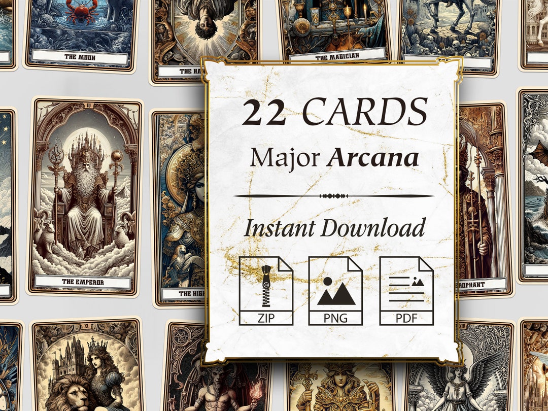 22 Tarot Card Bundle Royal Fantasy Design Emperor Empress Arcana Major ...