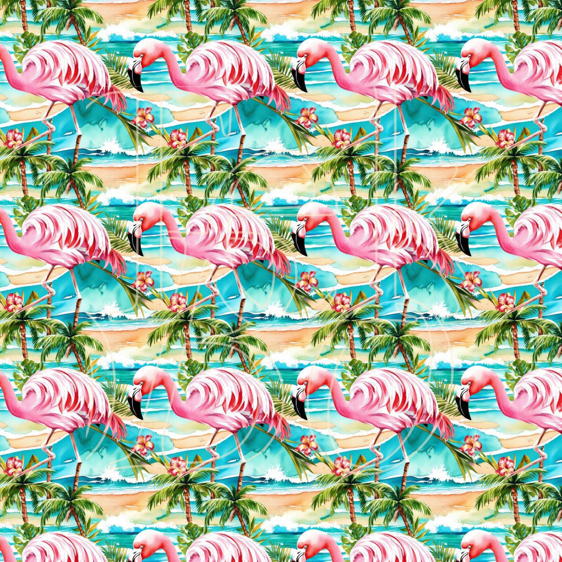 Pink Flamingo Digital Paper Preppy Tropical Flamingo Baby Shower ...