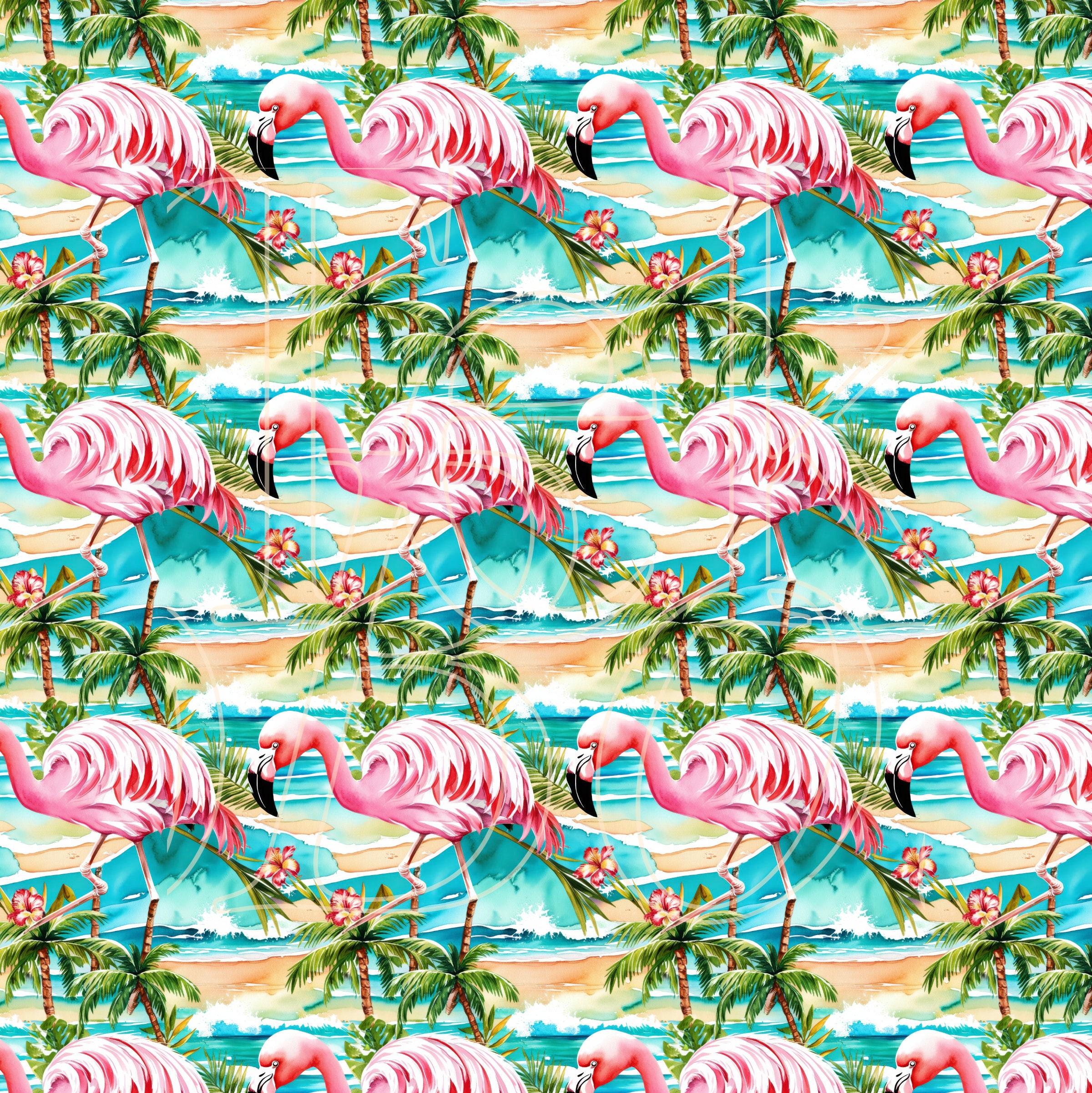 Pink Flamingo Digital Paper Preppy Tropical Flamingo Baby Shower ...