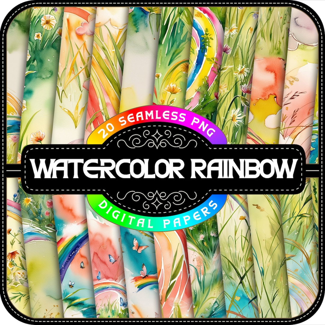 Rainbow Digital Papers Rainbow Seamless Commercial Use Instant Download ...