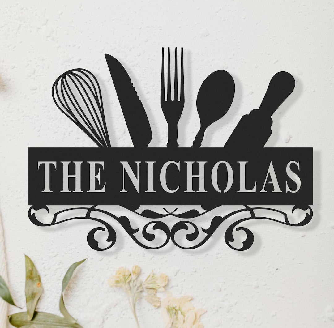 Metal Kitchen Sign, Custom Sign for Kitchen, Personalised Kitchen Gifts ...