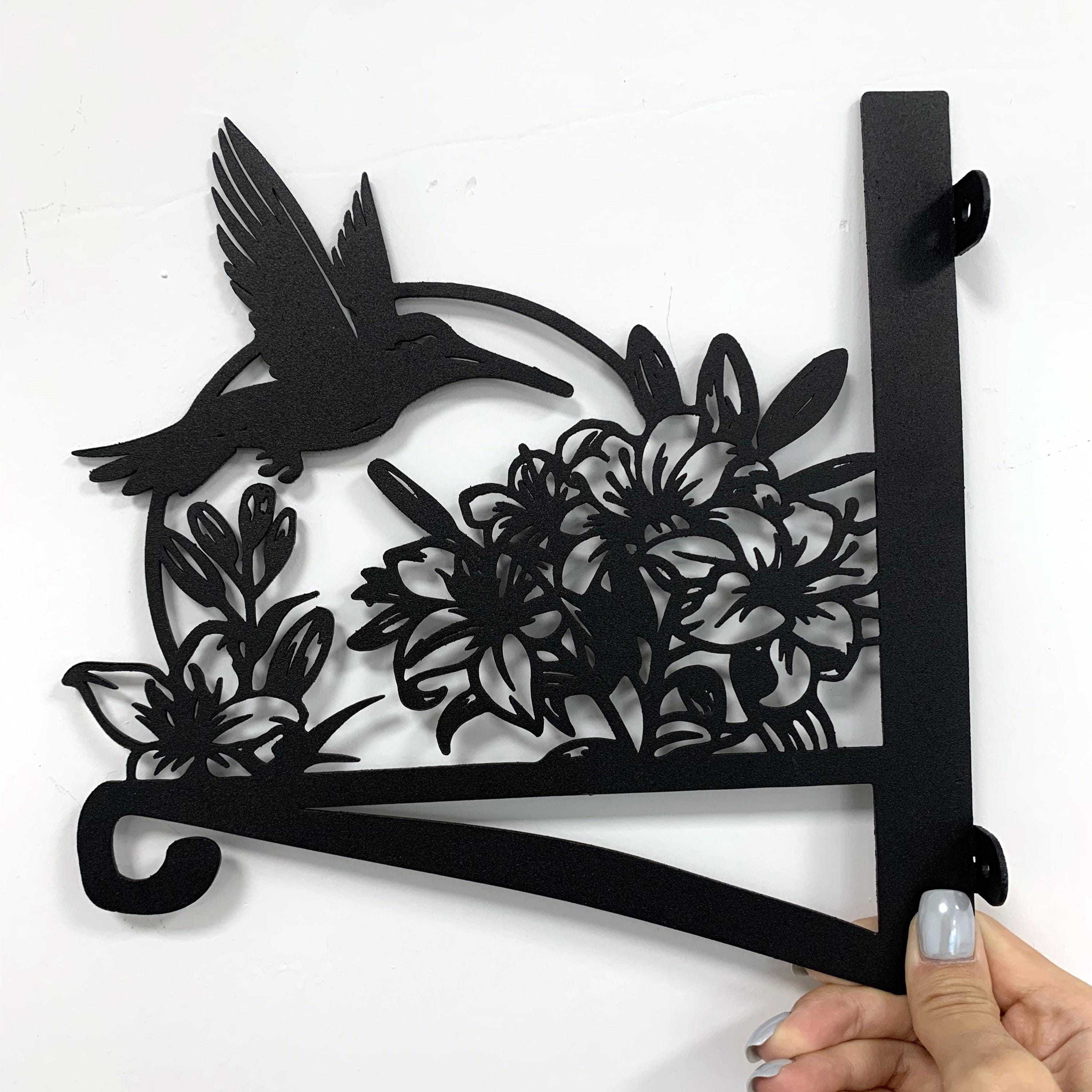Hummingbird Wall Hanger, Flower Bird Hanging Plant Bracket, Hooks for ...