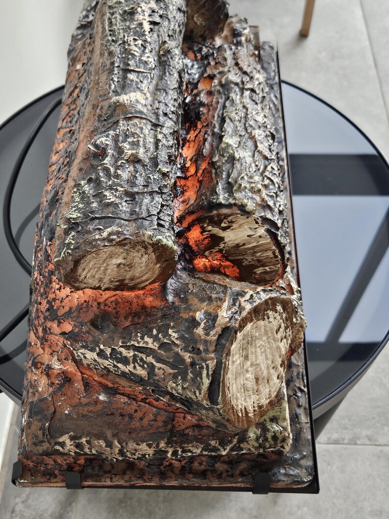 Vintage Burley Electric Log Fireplace: Retro Home Xmas Decor, Realistic ...