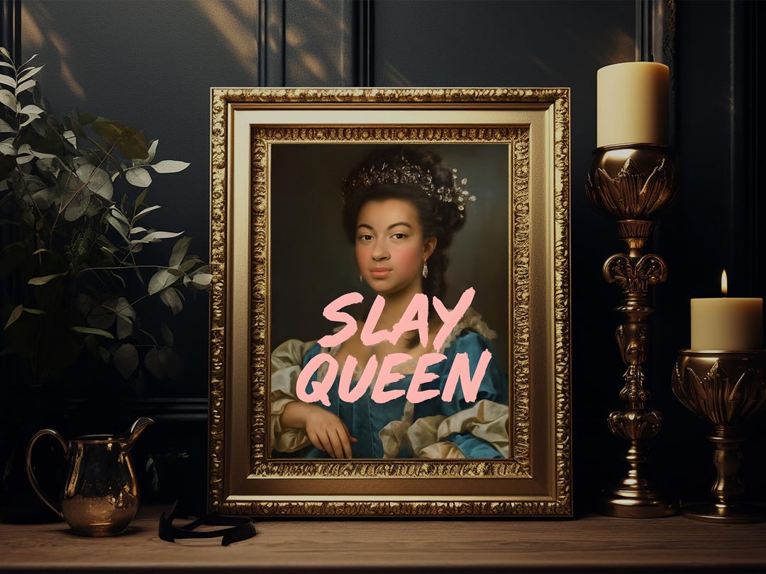 Slay Queen Matte Vertical Poster | Vintage Portrait Typography - Etsy