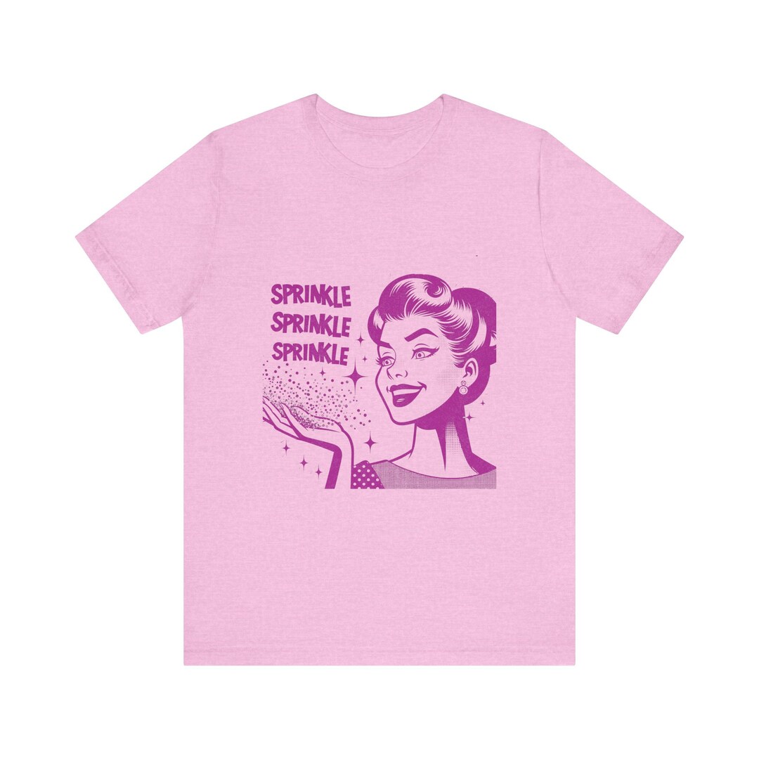 Retro Sprinkle Glam Tee Pink Vintage Magic Shirt Whimsical Fairy Dust ...