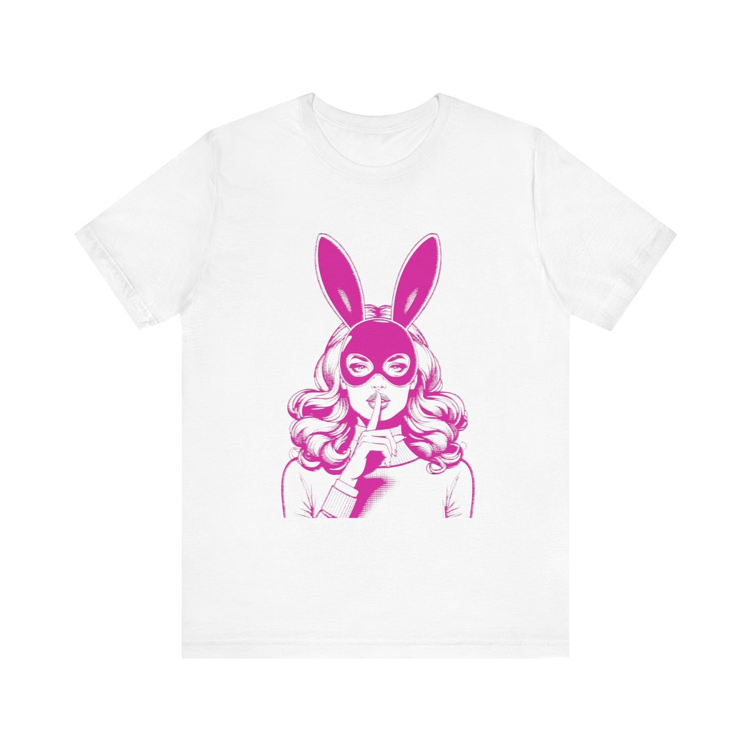 Sassy Bunny Mask Tee Playful & Mysterious Retro Rabbit T-shirt ...