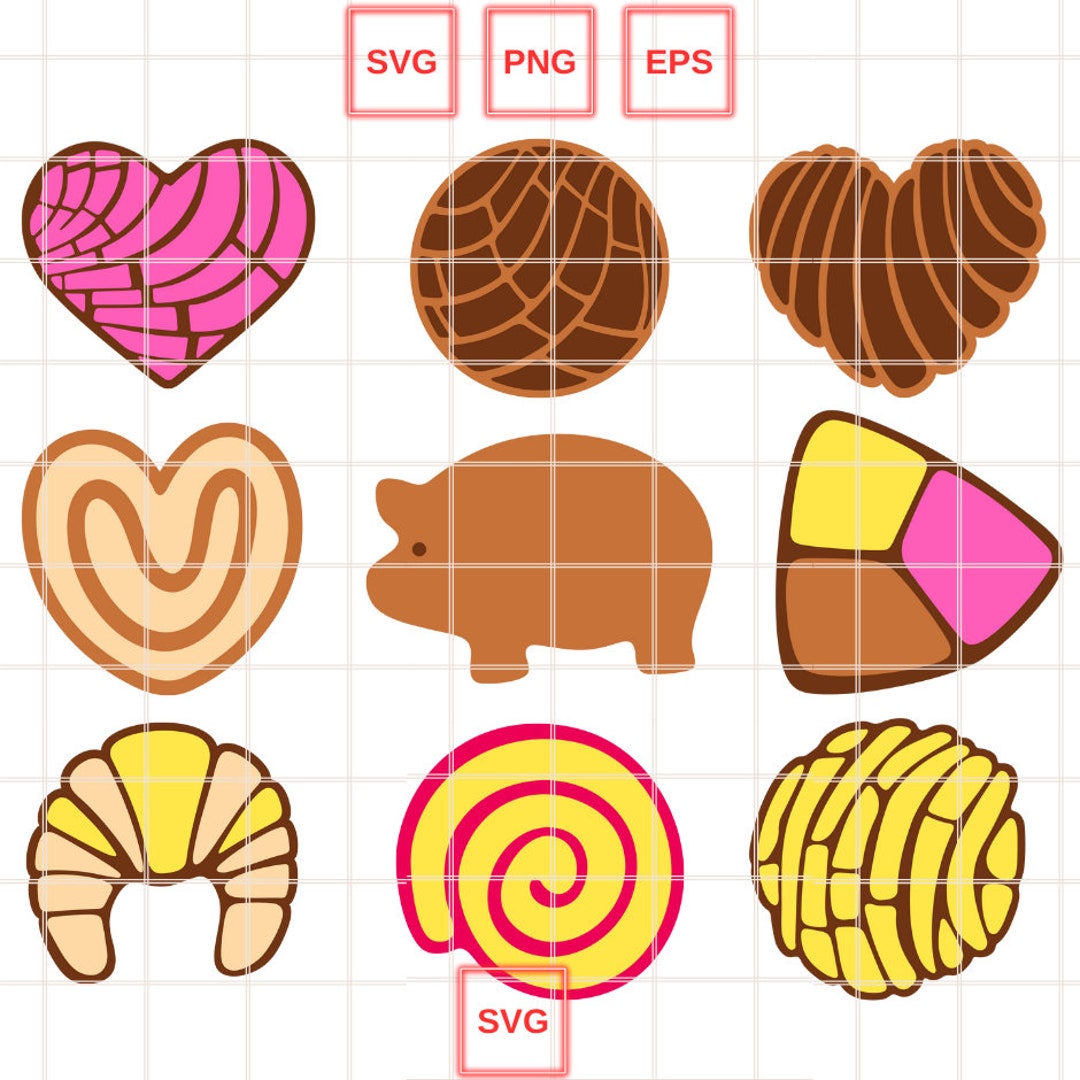 Concha Bundle Svg, Mexican Sweet Bread Svg, Pan Dulce Svg, Cafecito Y ...