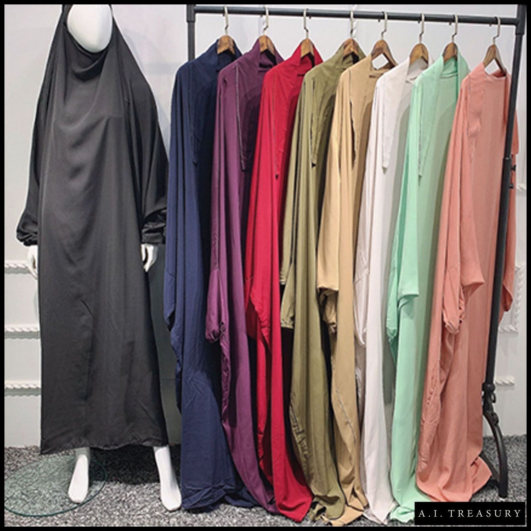 Jilbab Plain Nida Material Non-seethrough Muslim Modest Dress Islam ...
