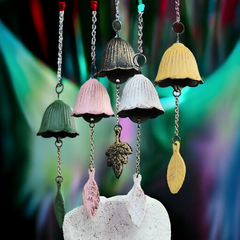 Handcrafted Bell Wind Chime Garden Decor - Rustic Outdoor Windchime ...