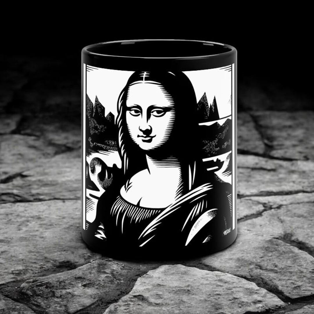 Handcrafted Mona Lisa Mug - Unique Artistic Design - Ceramic Coffee Cup ...