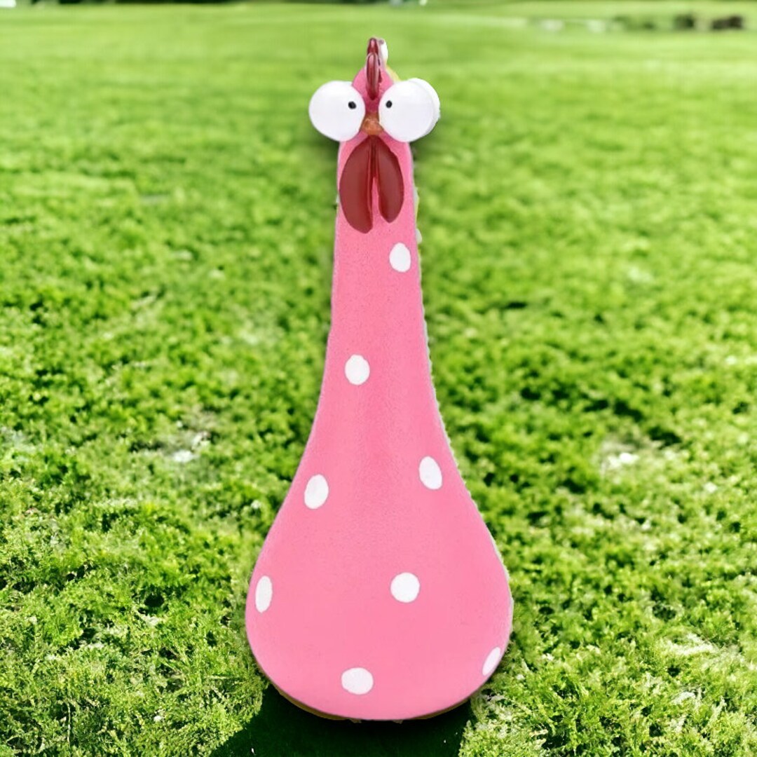 Handcrafted Silly Chicken Garden Statue Whimsical Outdoor Decor Quirky ...