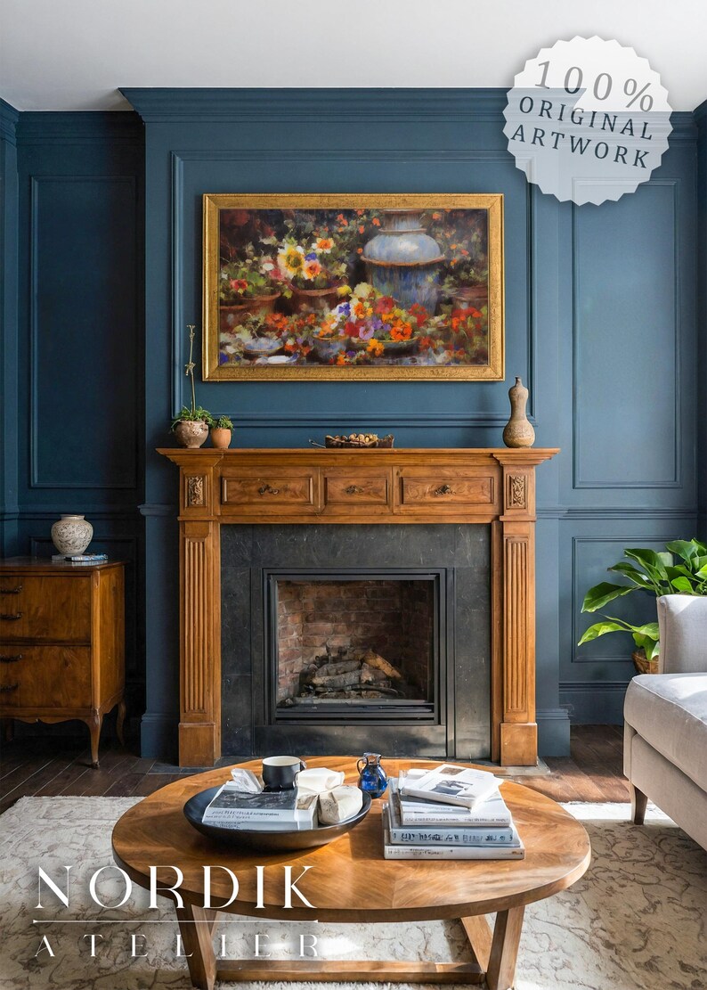 Decorative Still Life Art TV Frame Elegant Digital Art for Living Room ...