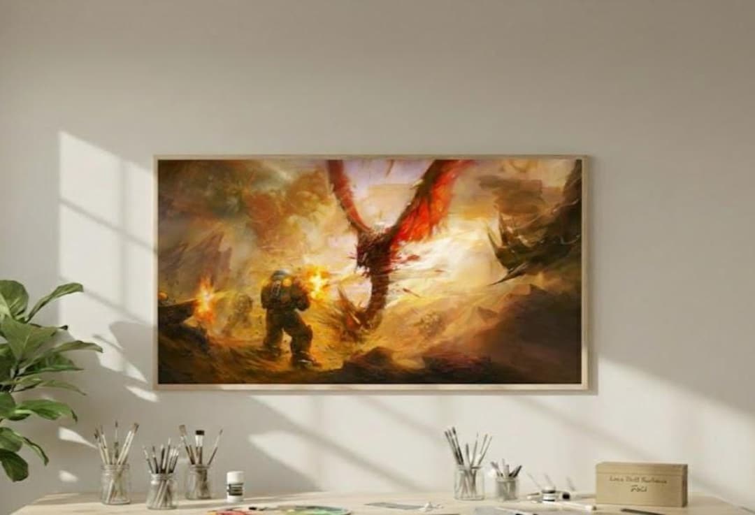 Starcraft Terran Vs Zerg Battle Fan Art Sci Fi War Oil Painting Epic ...