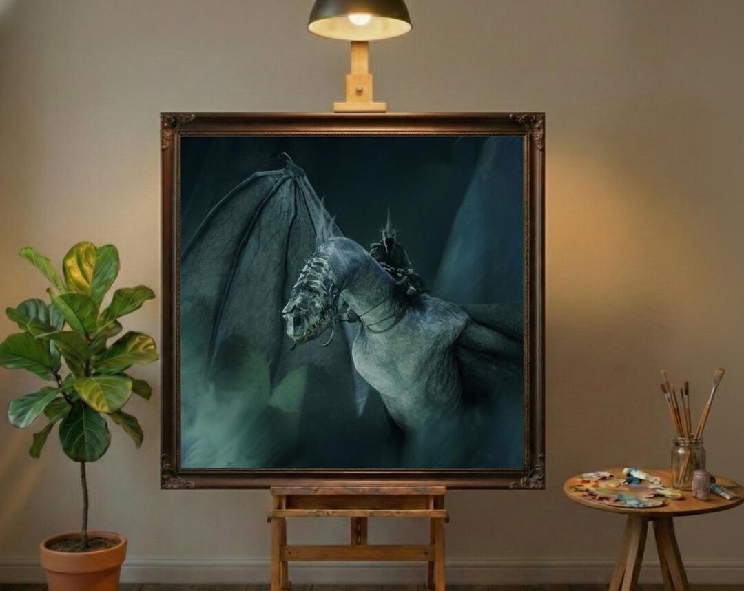The Witch-king on Fell Beast Over Minas Tirith Handmade Oil Painting ...