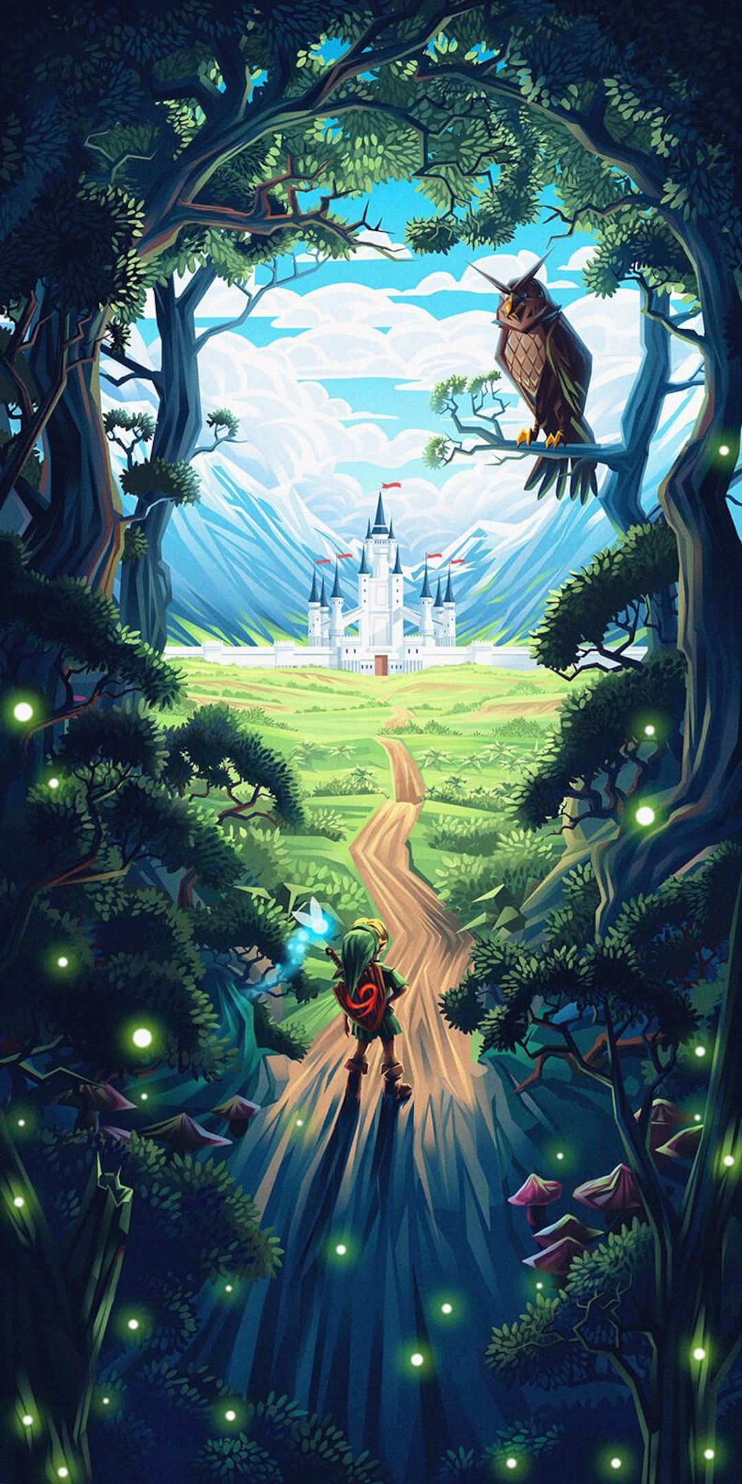 Zelda Ocarina of Time Forest Path to Hyrule Castle Fantasy Wall Art - Etsy
