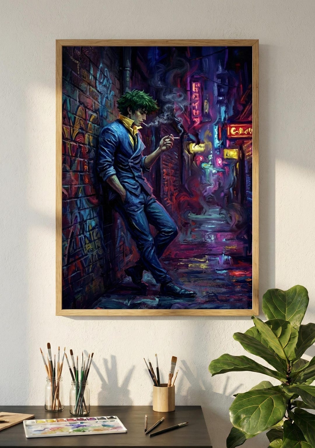 Spike Spiegel Cowboy Bebop Painting - Space Cowboy Canvas Print - Anime ...